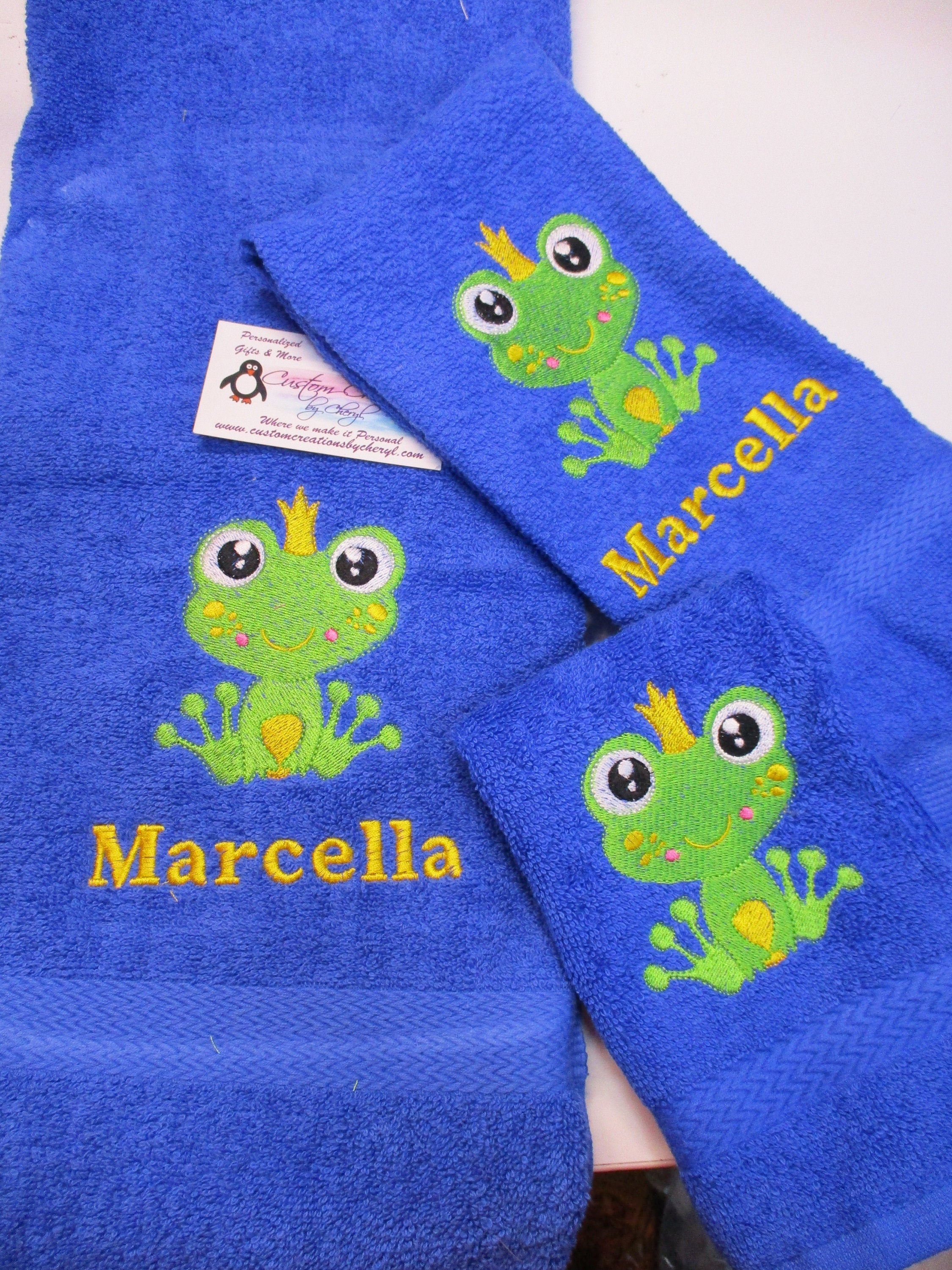 Cute Frog Princess Personalized 3 Piece Towel Set Bath Towel - Etsy