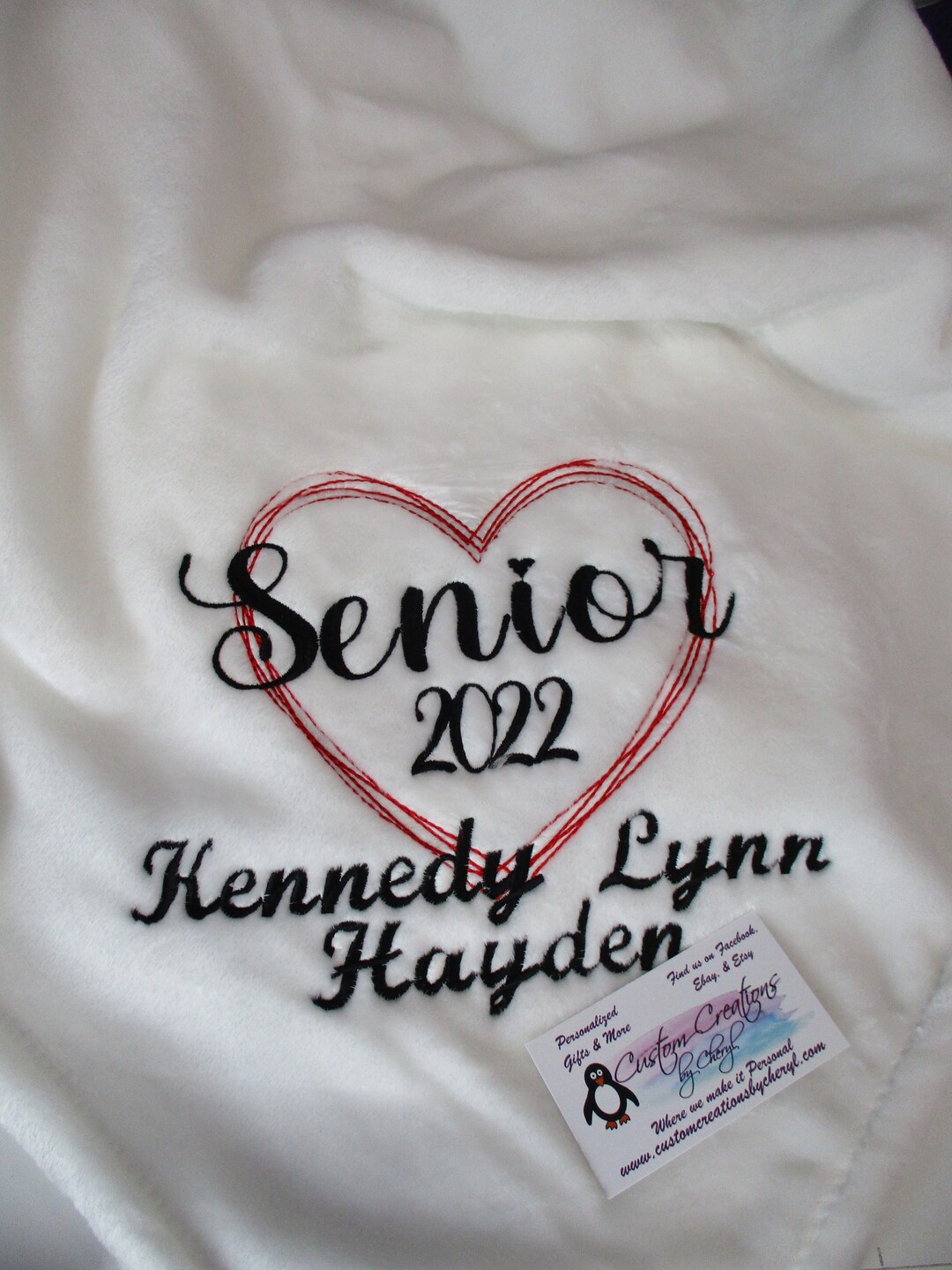 Senior 2025 Heart Sketch, Personalized Throw Blanket, Custom 2025 ...