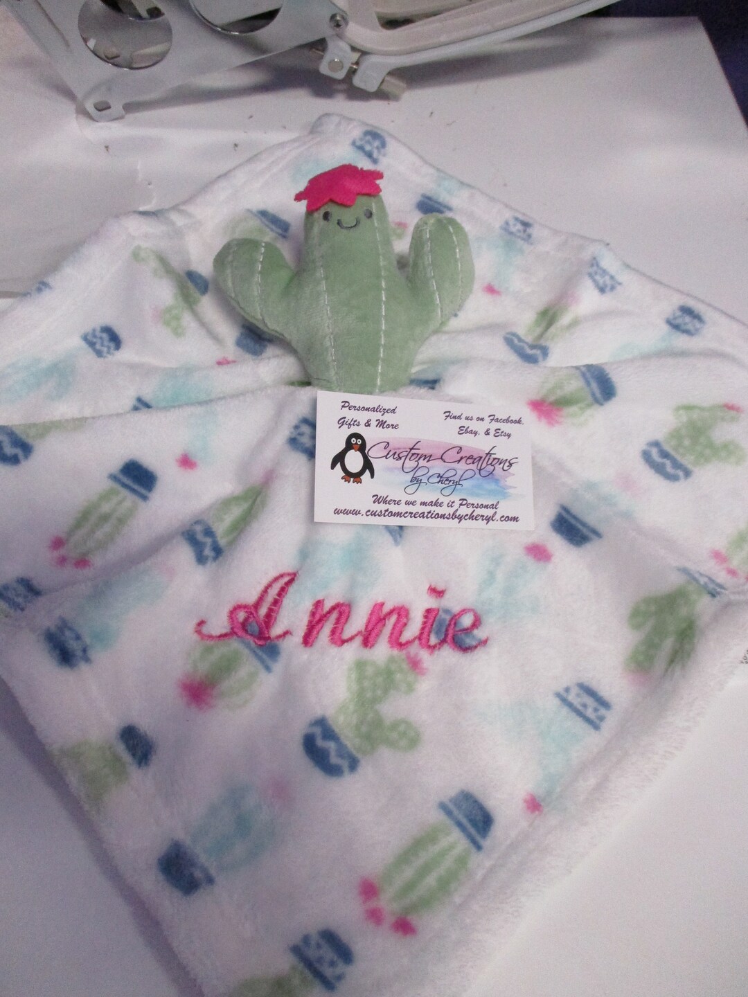Cactus Personalized Security Blanket Succulent Personalized - Etsy