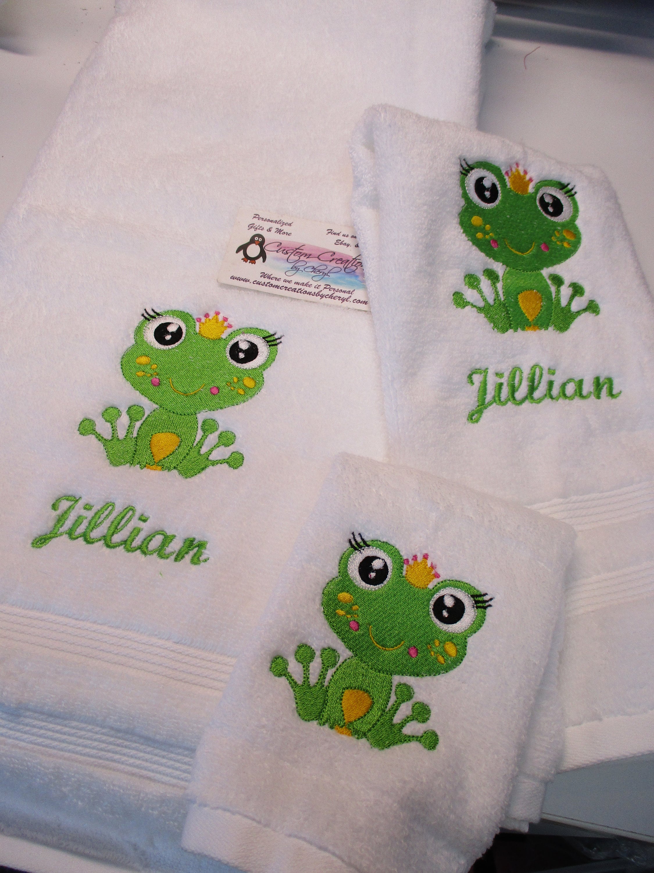 Cute Frog Princess Personalized 3 Piece Towel Set Bath Towel - Etsy
