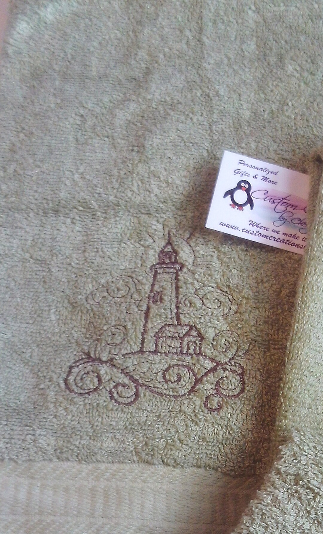 Lighthouse Personalized Bath Towel, Lighthouse Sketch , Personalized ...