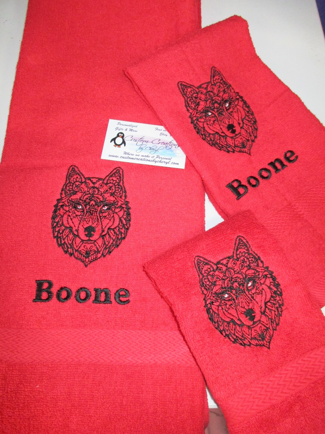 Paisley Wolf Safari Jungle Personalized 3 Piece Towel Set Bathtowel ...