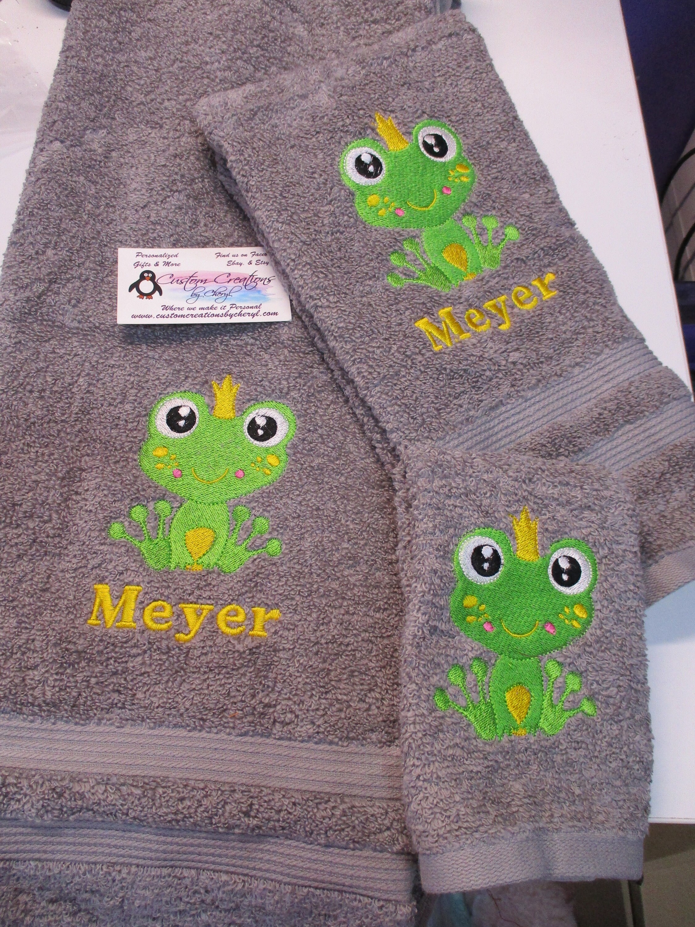 Cute Frog Princess Personalized 3 Piece Towel Set Bath Towel - Etsy
