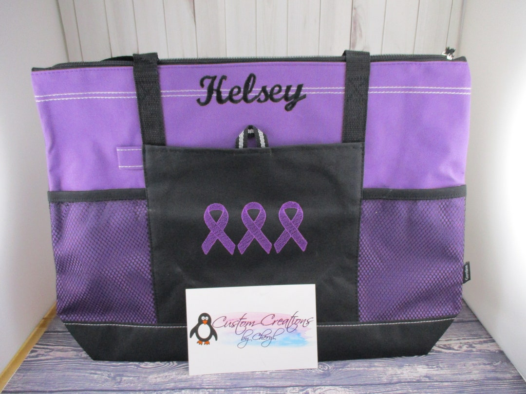 Cancer Ribbon Trio Personalized Tote Bag, Awareness Personalized Tote ...