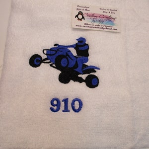Personalized Motocross ATV 4 Wheeler Bath Towel, Personalized 4 Wheeler ...