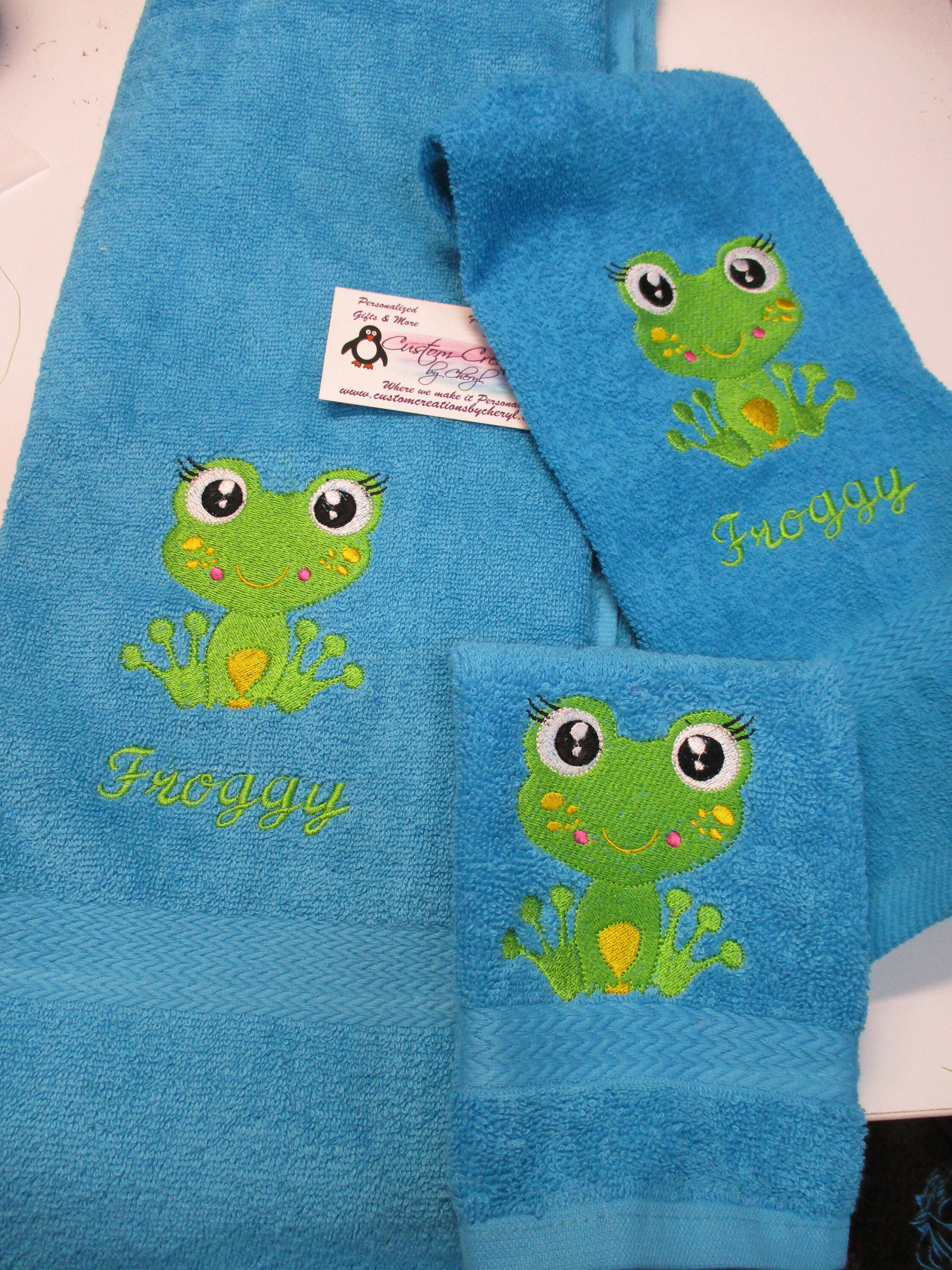 Cute Frog Princess Personalized 3 Piece Towel Set Bath Towel - Etsy