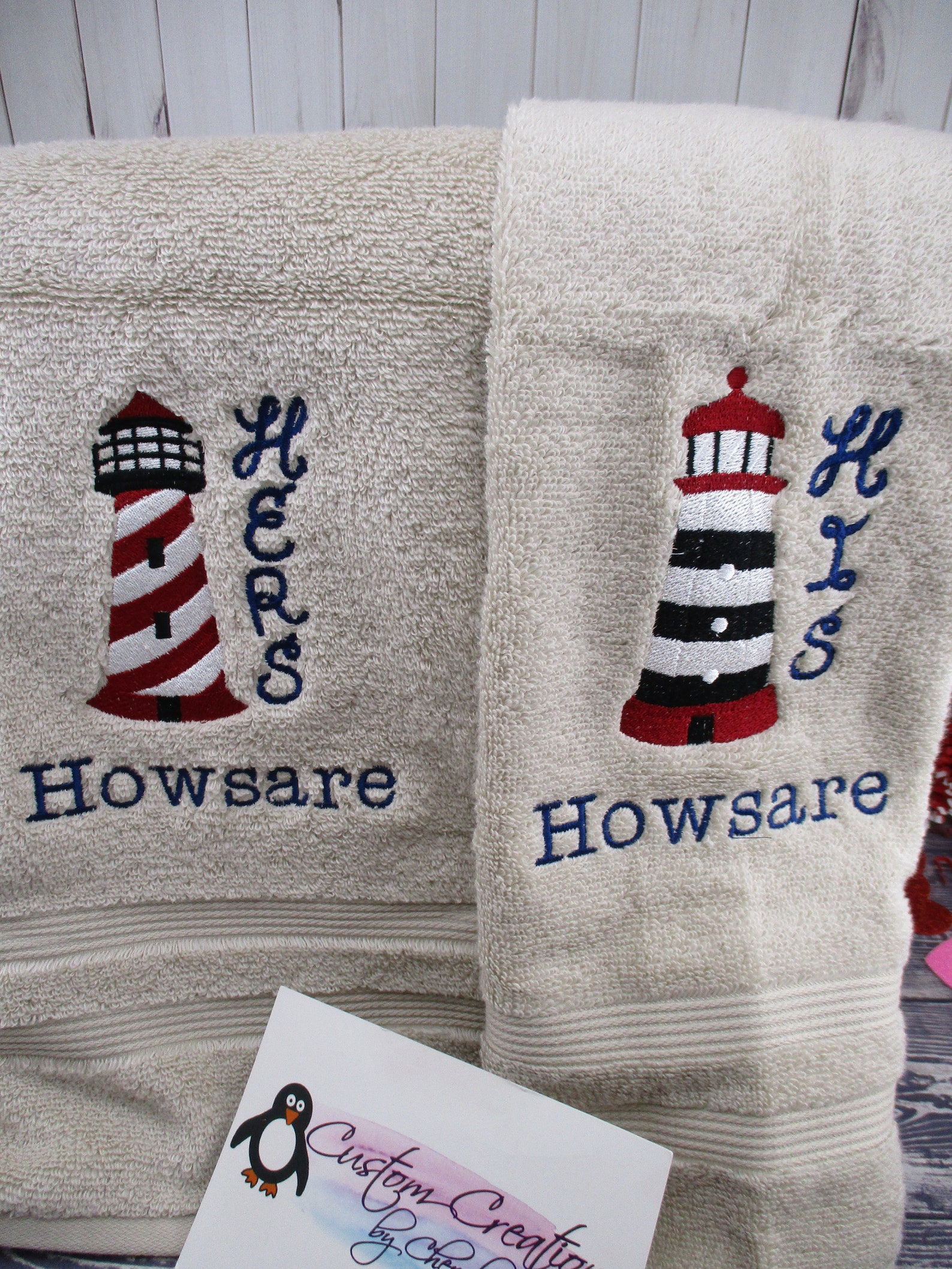 Nautical Lighthouse His & Hers Lighthouse Personalized Kitchen | Etsy