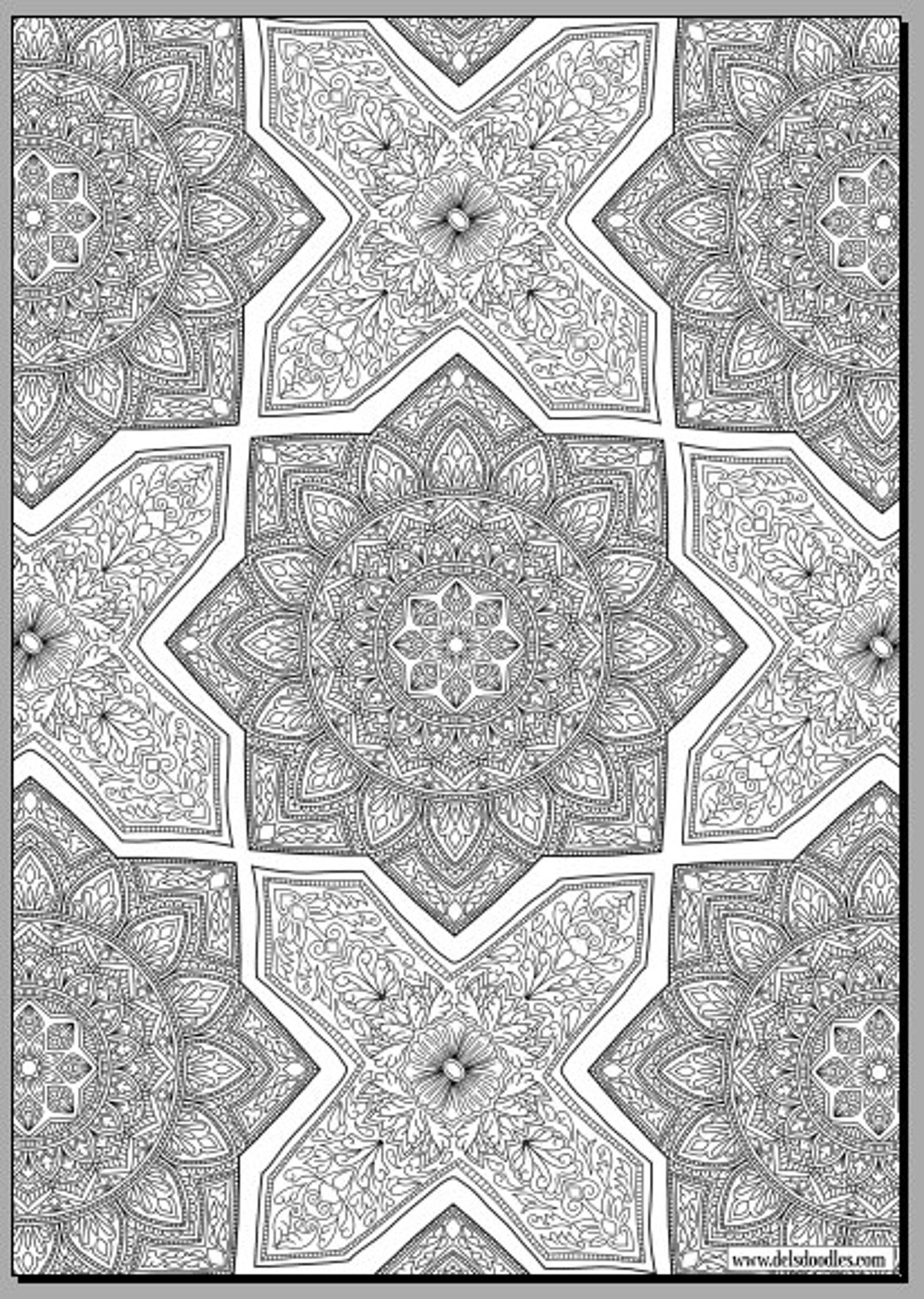 Islamic Tile Detailed Colouring Page - Etsy