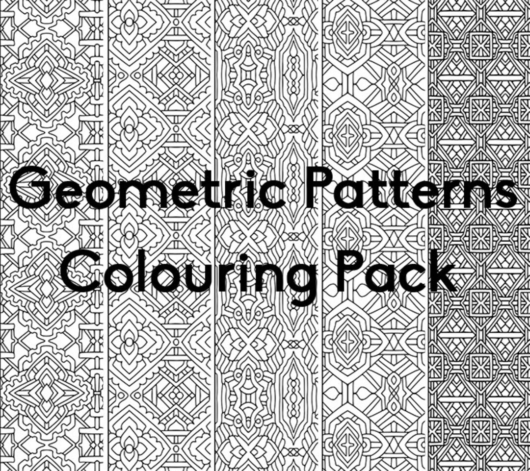 Geometric Patterns Colouring Pack - Etsy
