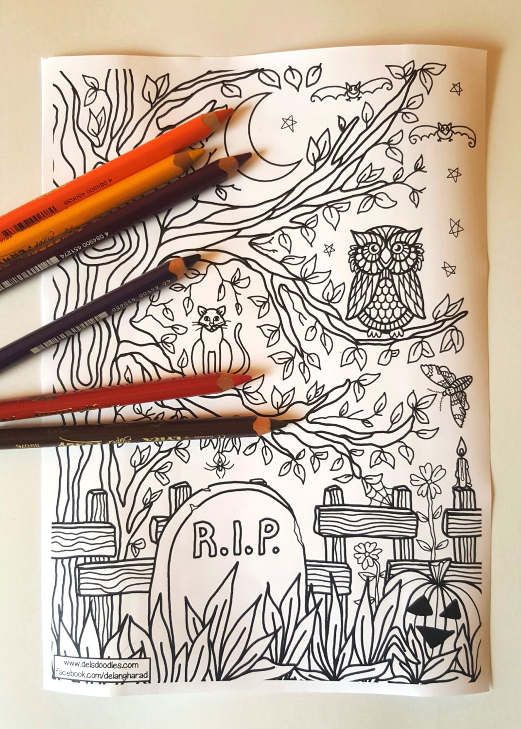 Hallowe'en Digital Colouring Pack - Etsy