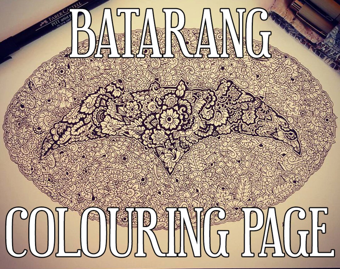 Batarang Detailed Colouring Page - Etsy