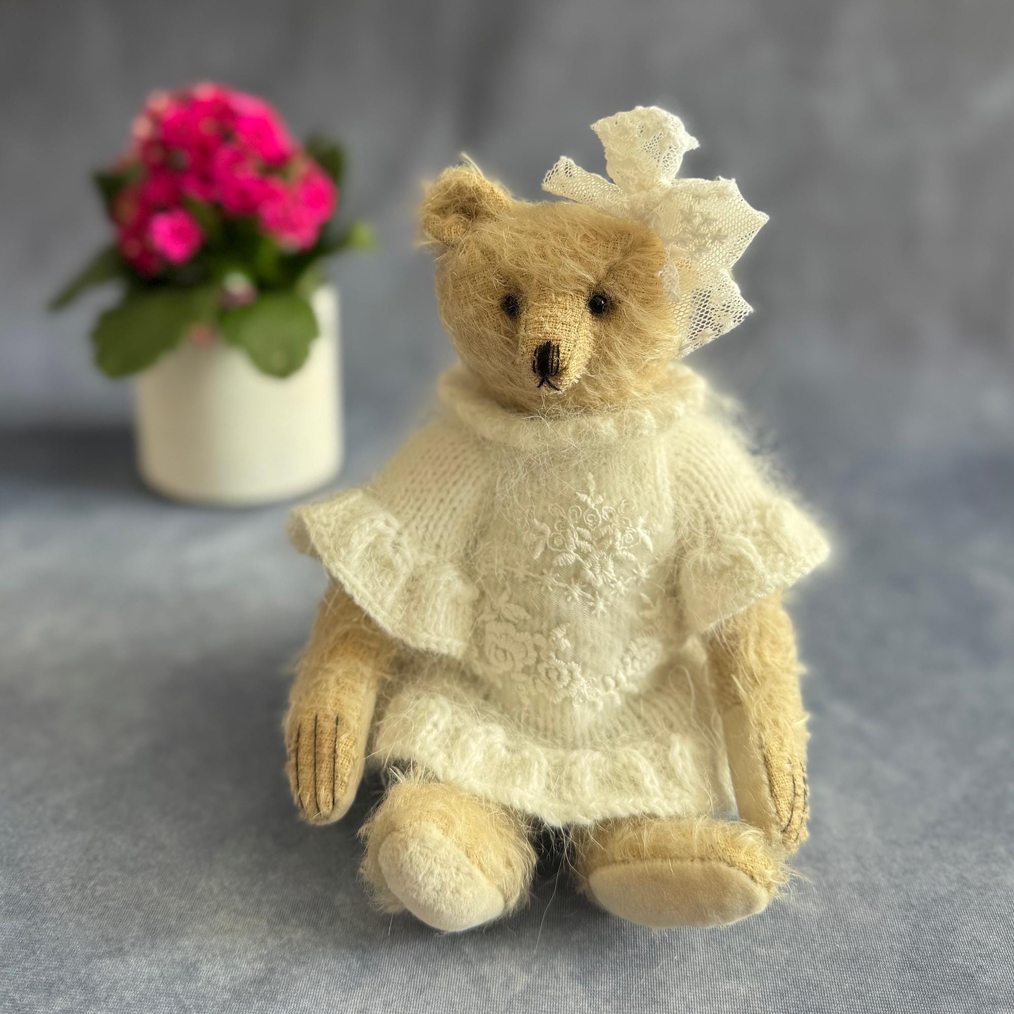 LITTLE Anna Ballerina Mohair Teddy Bear OOAK Vintage Look 23cm (9.06in ...