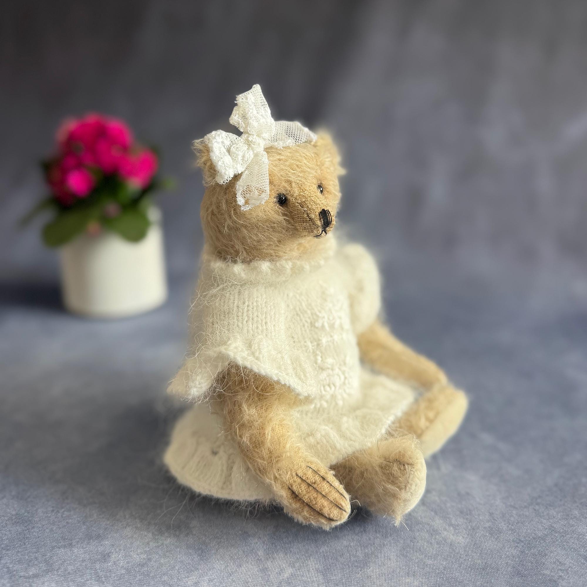LITTLE Anna Ballerina Mohair Teddy Bear OOAK Vintage Look 23cm (9.06in ...