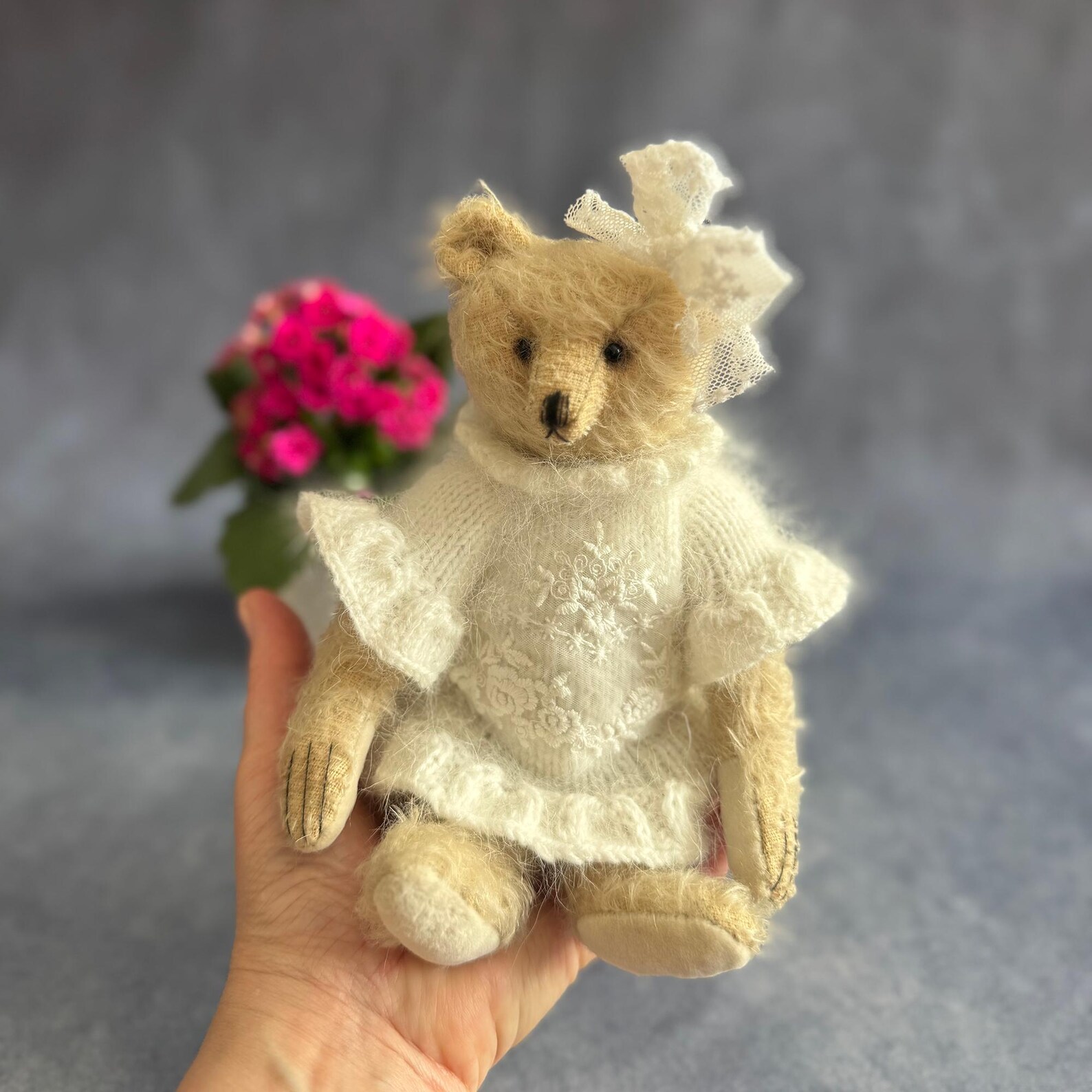 LITTLE Anna Ballerina Mohair Teddy Bear OOAK Vintage Look 23cm (9.06in ...
