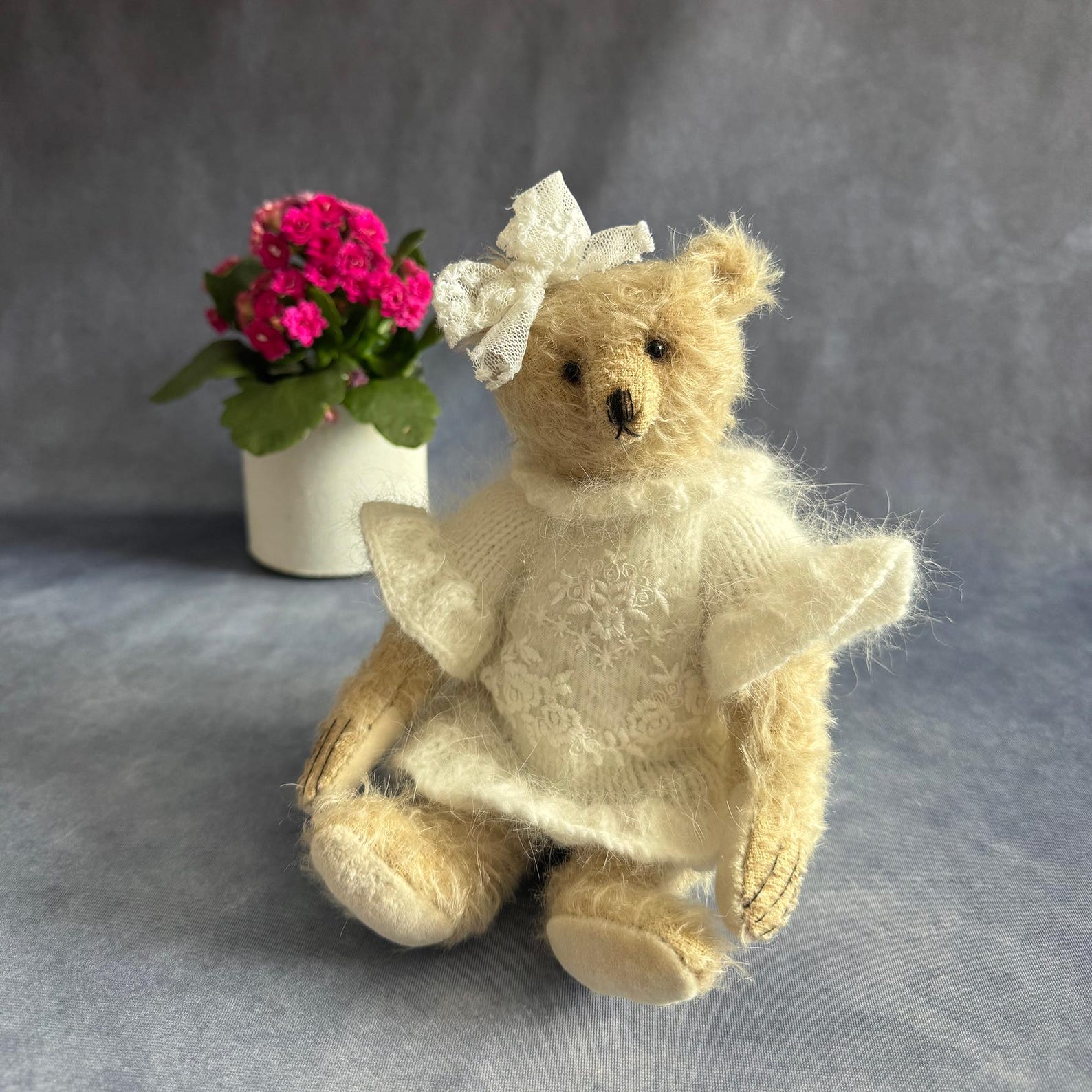 LITTLE Anna Ballerina Mohair Teddy Bear OOAK Vintage Look 23cm (9.06in ...