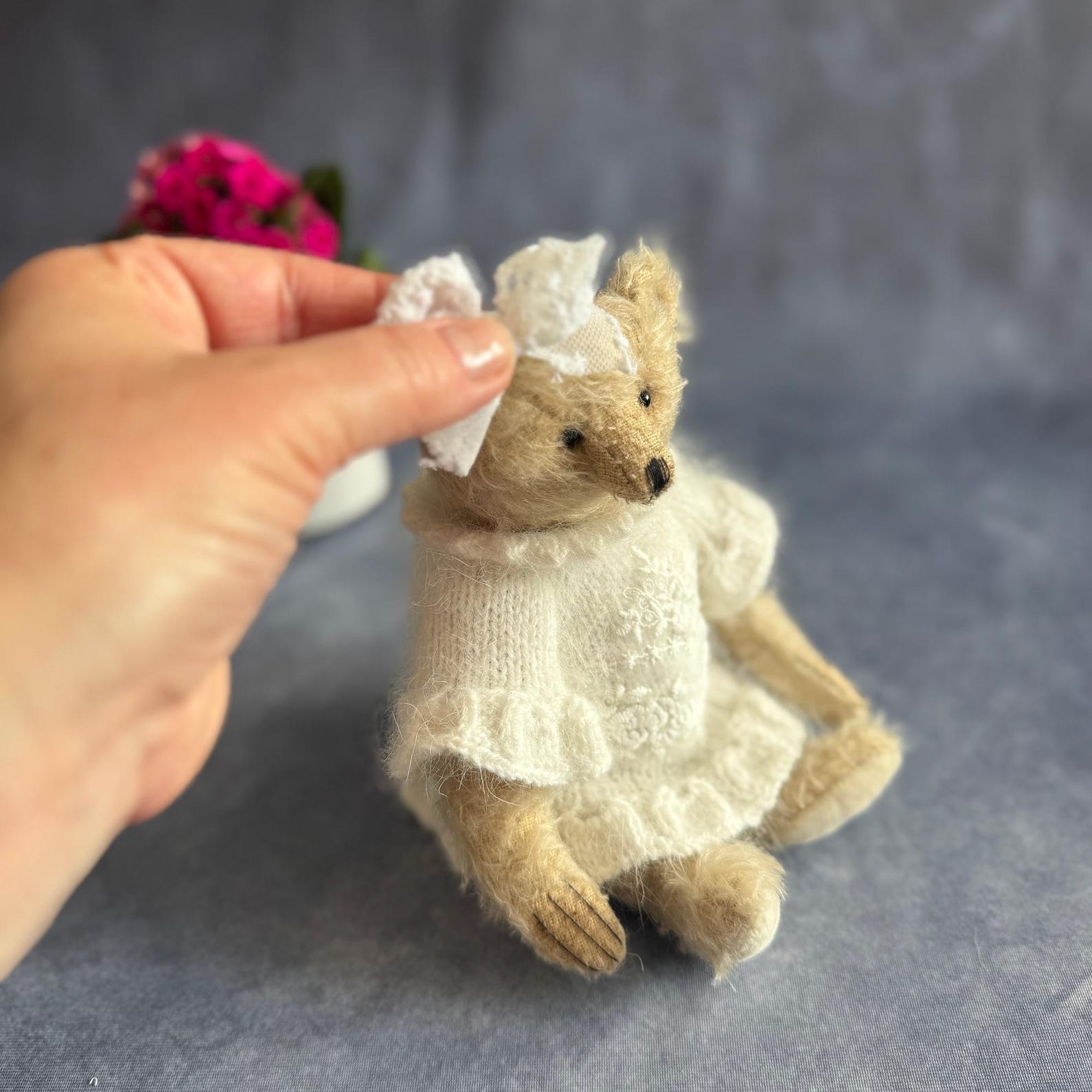 LITTLE Anna Ballerina Mohair Teddy Bear OOAK Vintage Look 23cm (9.06in ...