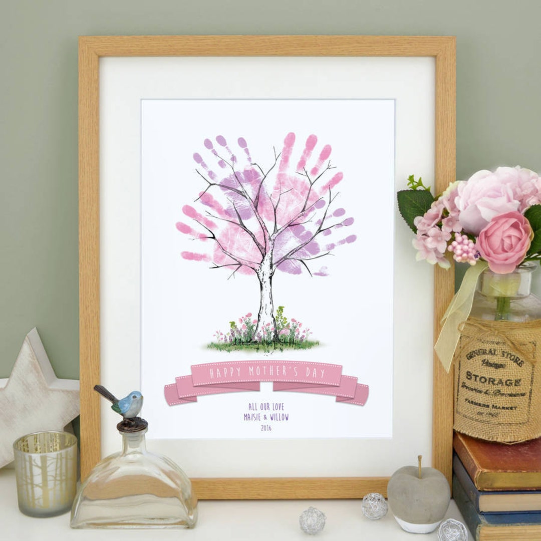 Mother's Day Hand Print Tree, Personalised Print or Digital Download - Etsy