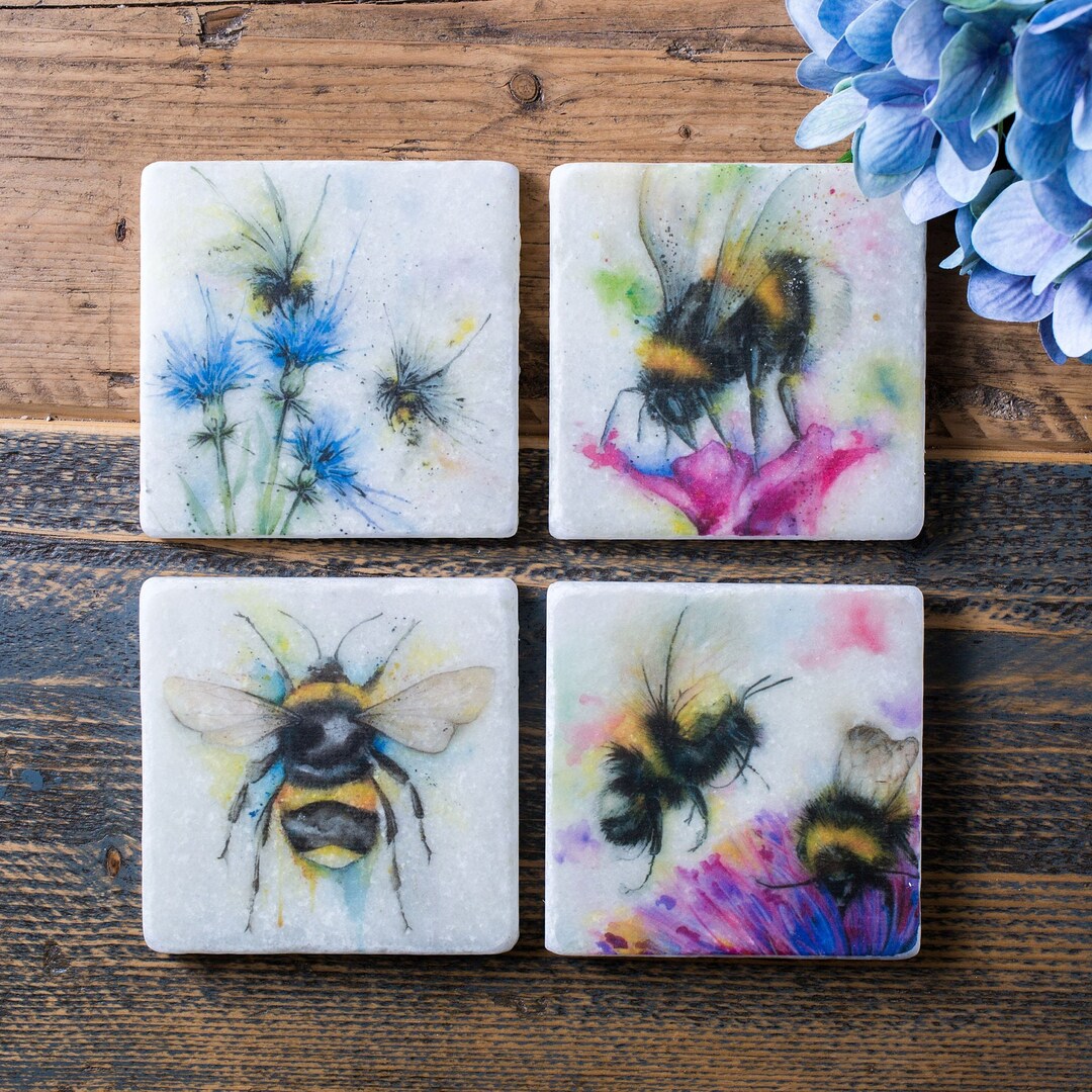 Italian Marble Bee Coasters - Etsy
