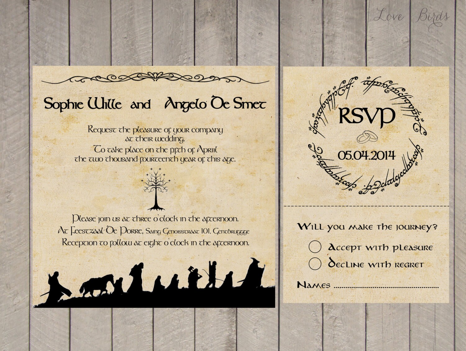 Wedding invitation Set Lord of the Rings Save the Date | Etsy Wedding invitation Set Lord of the Rings Save the Date | Etsy