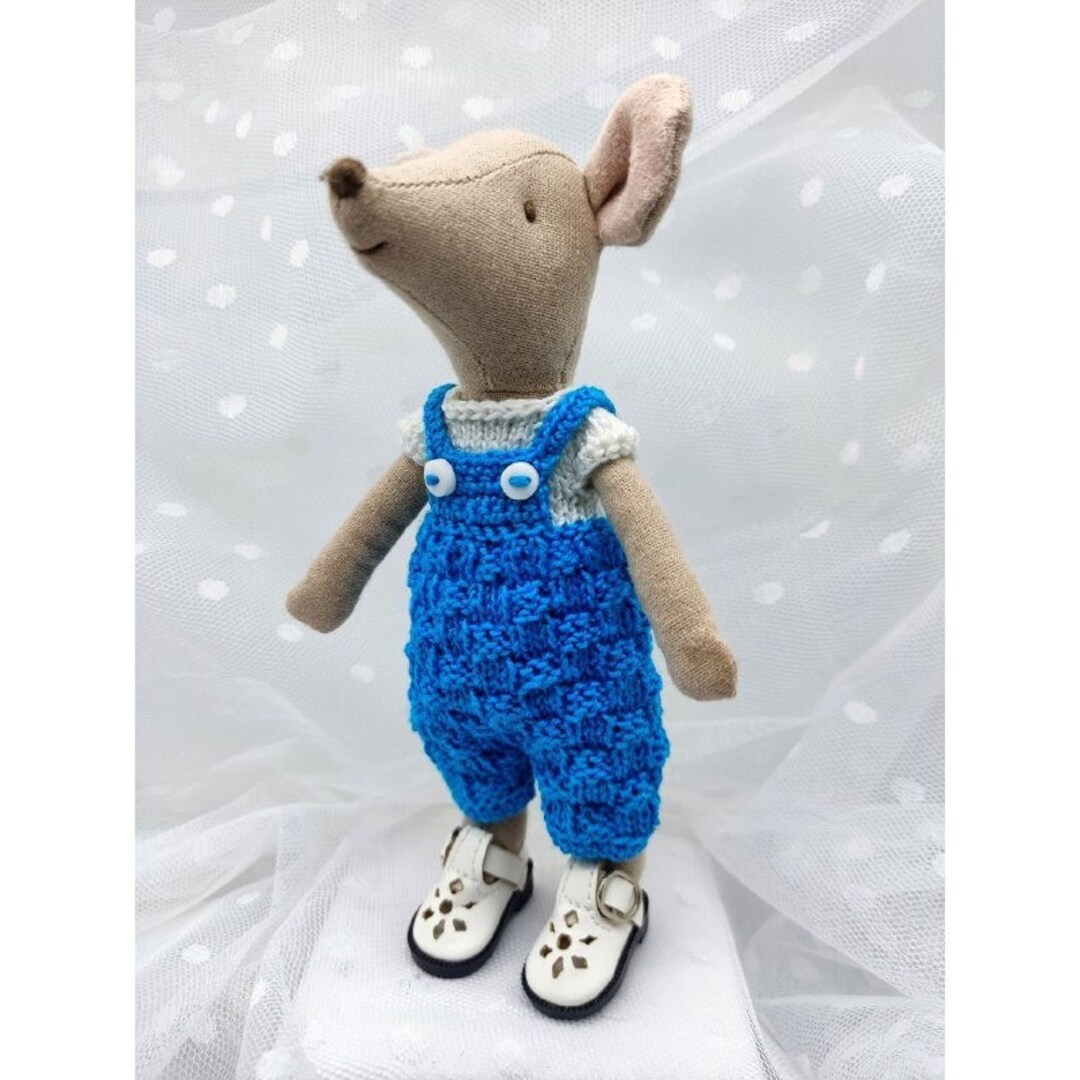 Big Brother Sister Mouse Clothes Overalls for 5inch 12cm Maileg ...