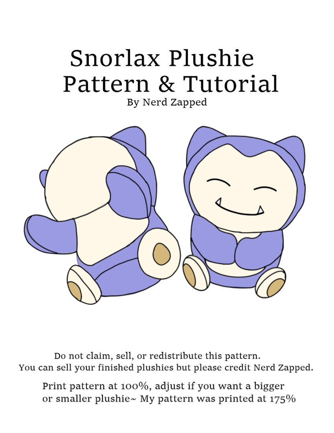 Snorlax Plush Sewing Pattern and Tutorial .PDF - Etsy UK