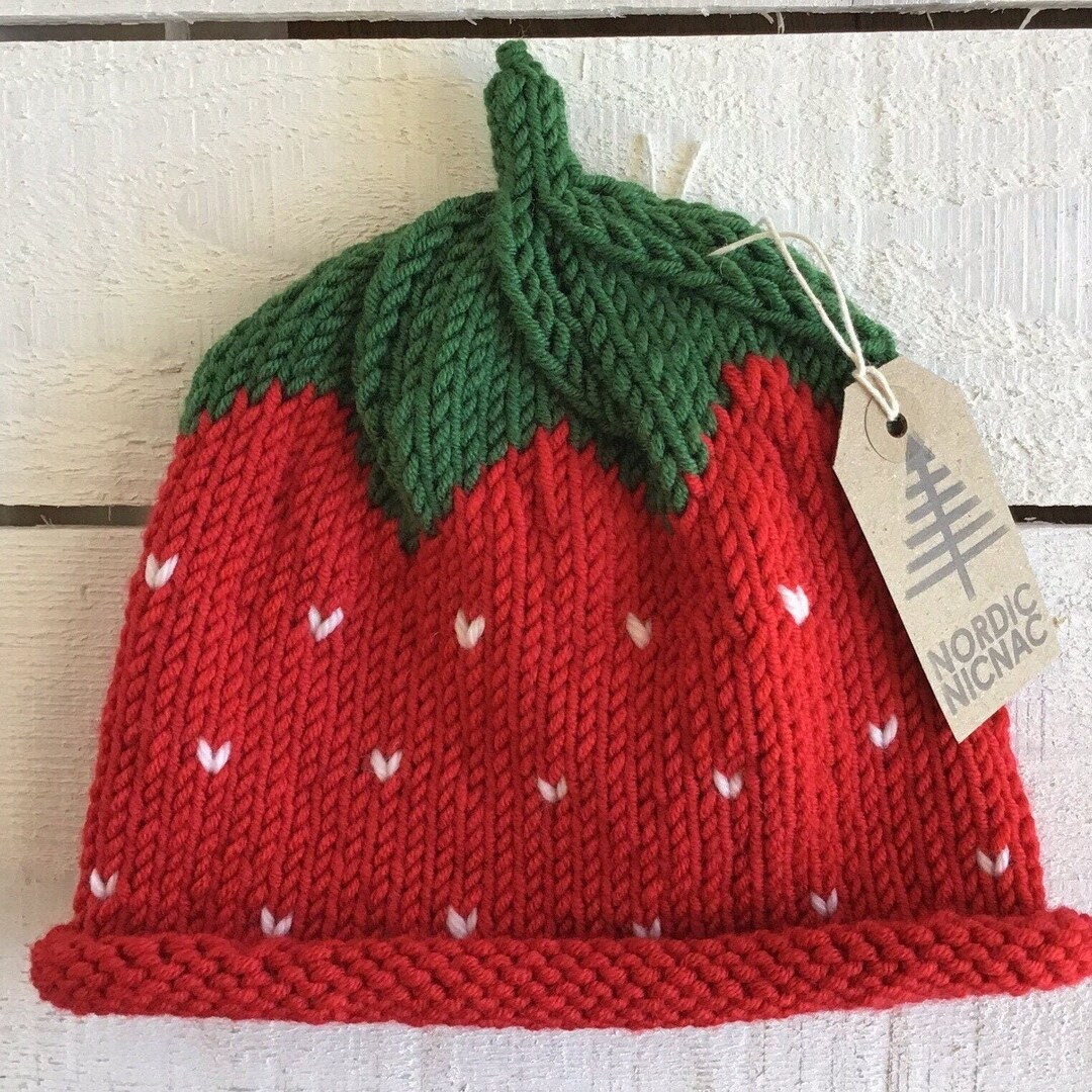 STRAWBERRY HAT Newborn to Adult Sizes Red Pure Merino - Etsy