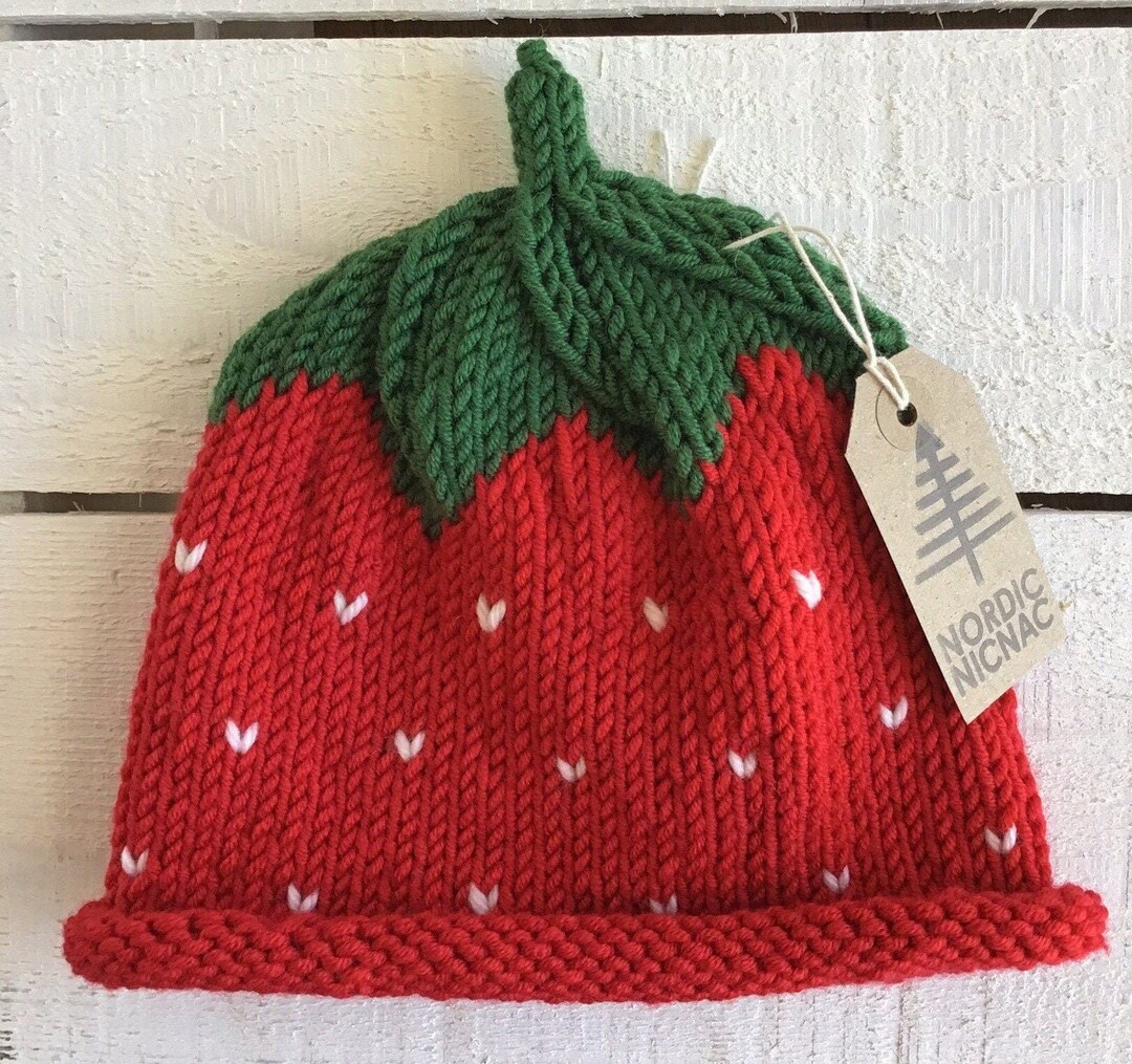 STRAWBERRY HAT Newborn to Adult Sizes Red Pure Merino - Etsy