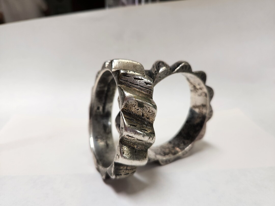 2 African Berber Silver Bangles Bracelets 510 Grams Total 1940s ...