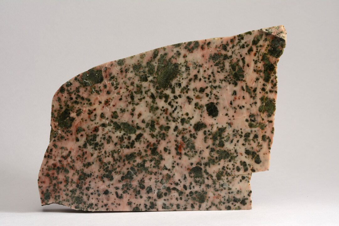 Scottish PINK MARBLE Isla Rosa Tiree Varnished Rough Slice Rock Natural ...