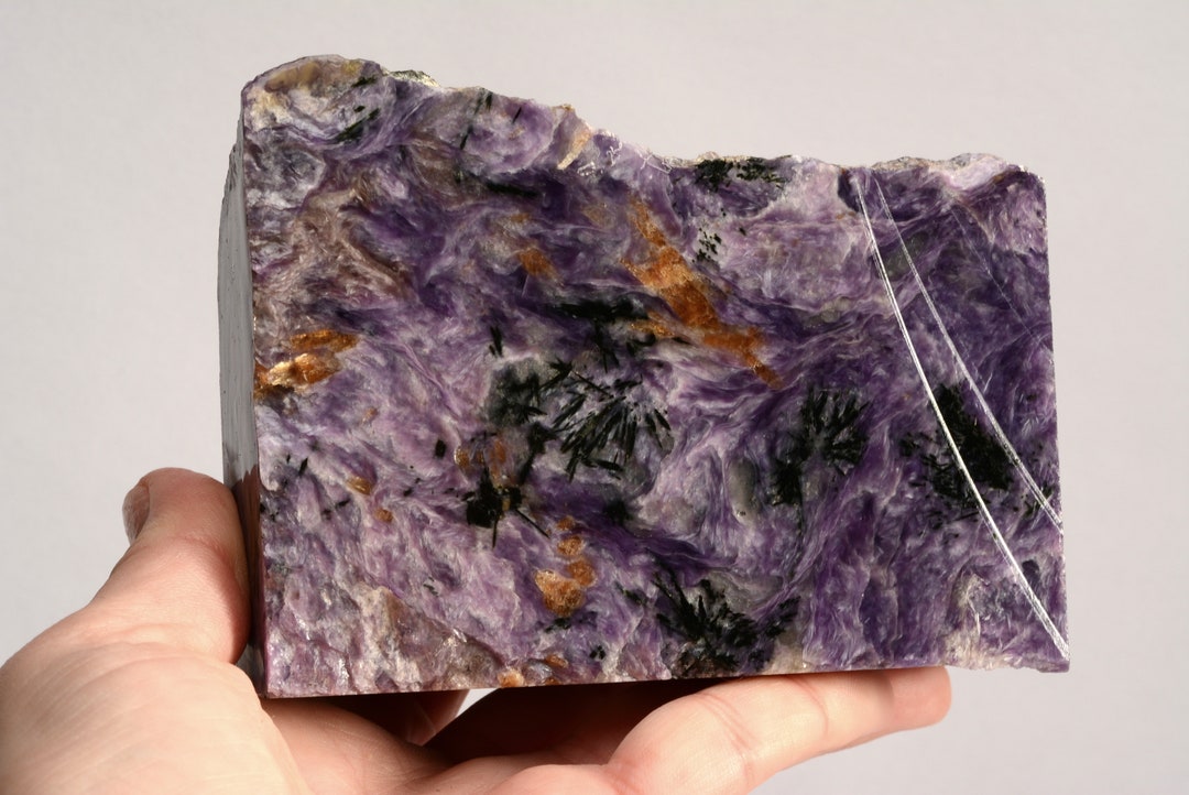Large CHAROITE Rough Varnished Slab Purple Rock Stone Mineral Gem ...