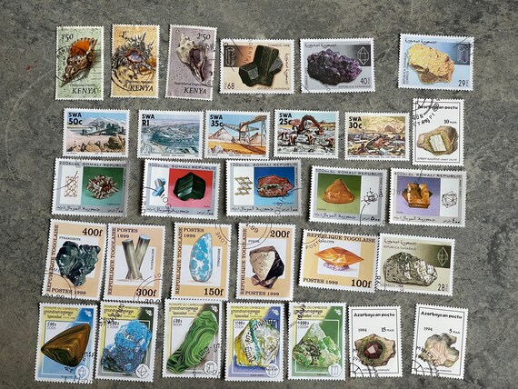 Art & Collectibles Collectibles 55 MINERAL STAMPS Collection from World ...