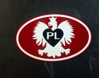 Polish Eagle Map Flag Poland Polska Car Body Window Bumper Vinyl Decal ...
