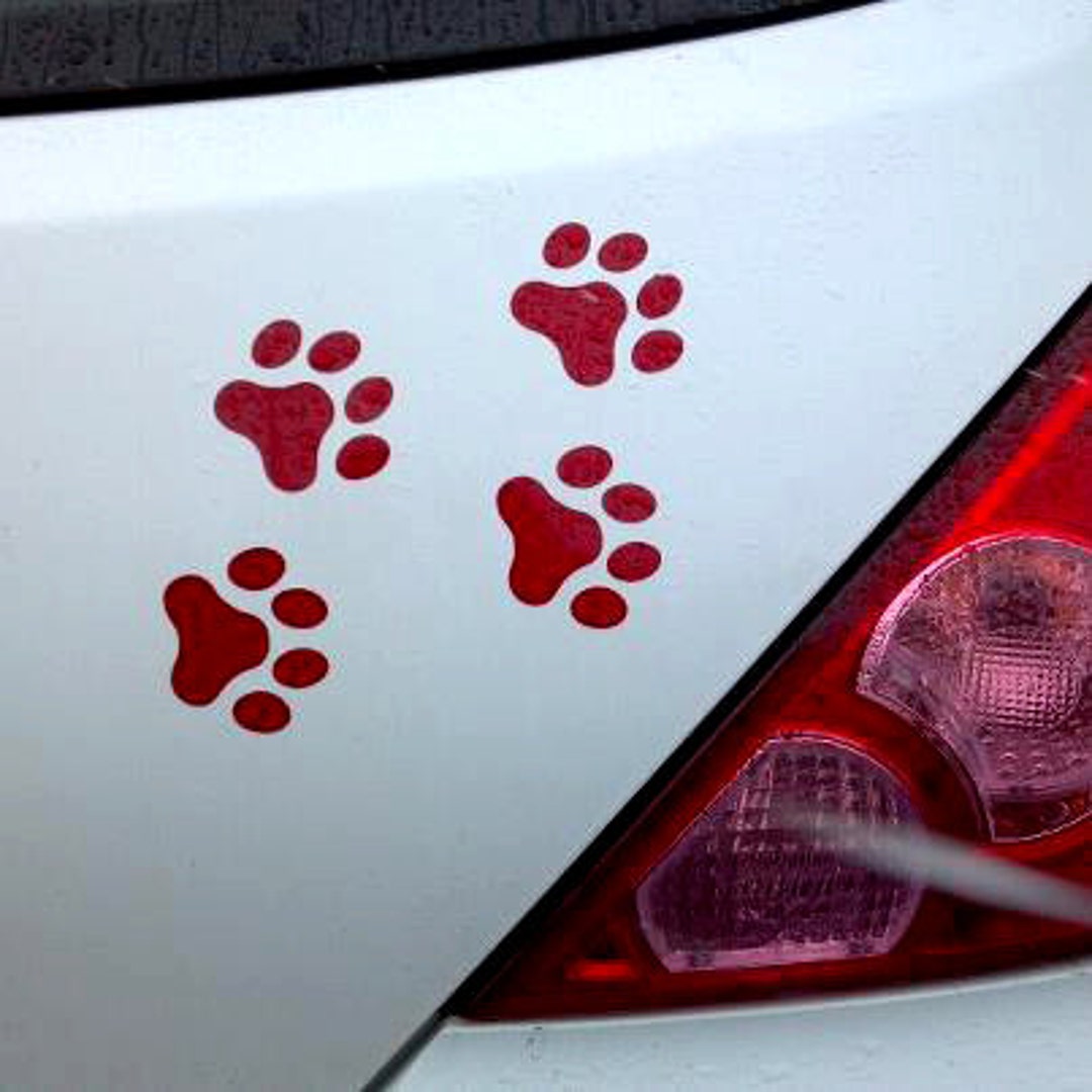 Set of 4 Paw Foot Prints Dog Cat Animal Vinyl Car Van Truck Window ...