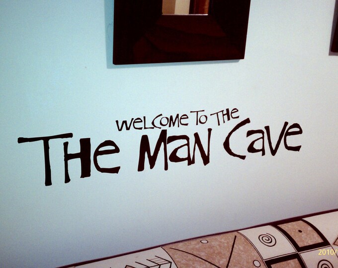 Wall Art the Man Cave Wall Decal, Sticker 23long Perfect Basement Bar ...