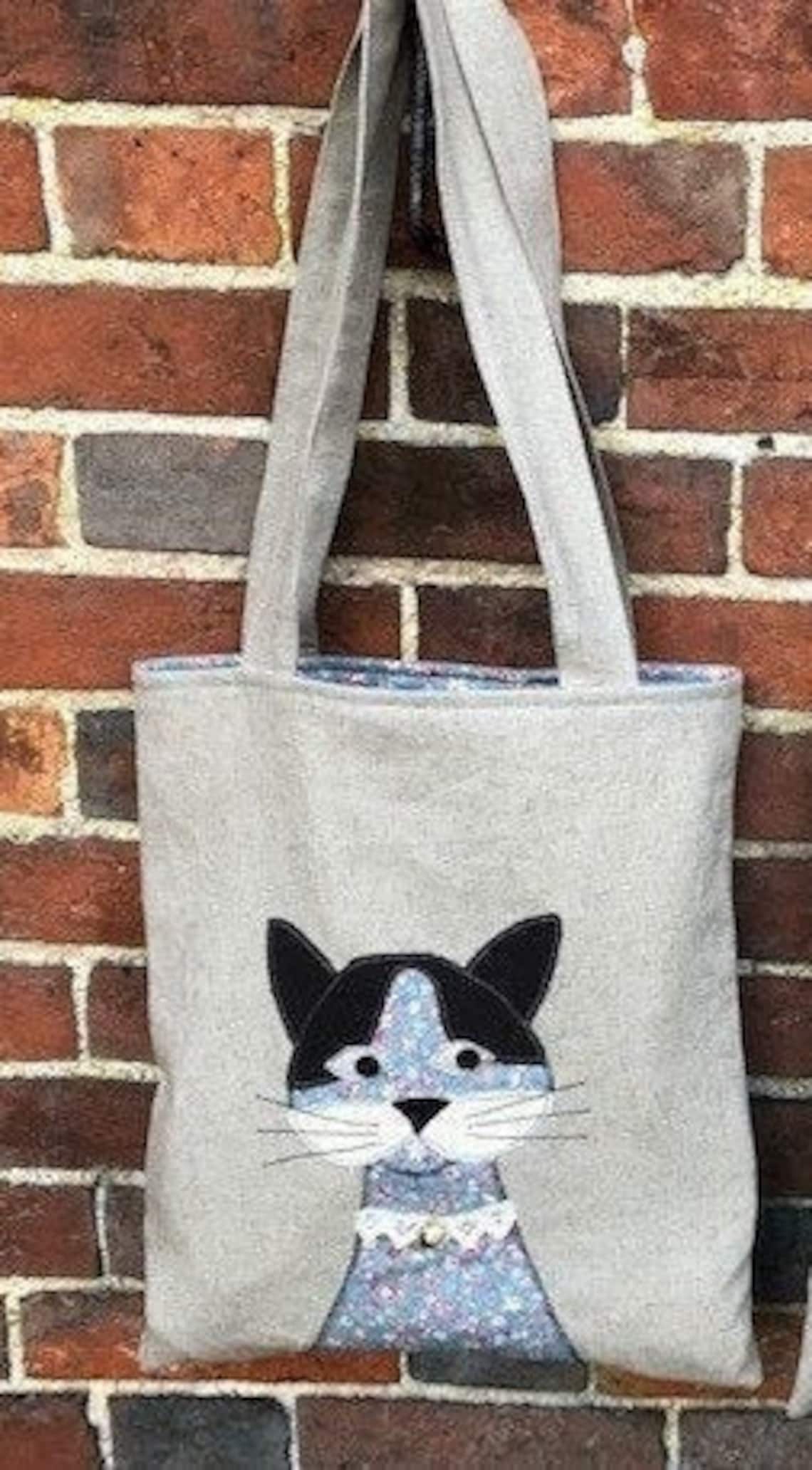 Cat Applique Tote Bag SEWING PATTERN - Etsy