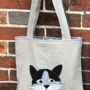 Cat Applique Tote Bag SEWING PATTERN - Etsy