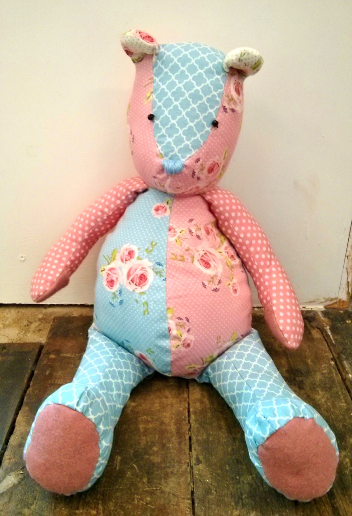 Teddy Bear SEWING PATTERN patchwork or in One Fabric - Etsy