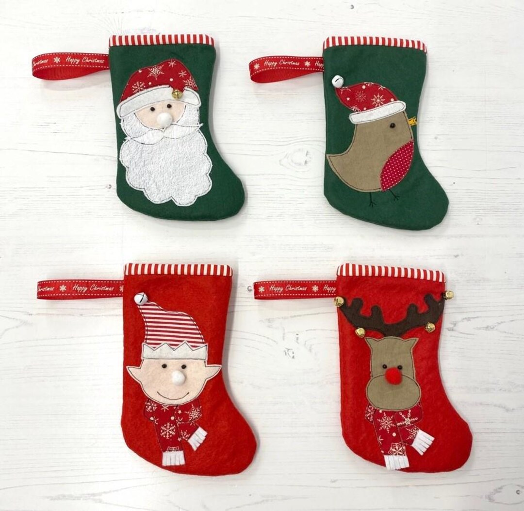 PDF DIGITAL DOWNLOAD Applique Christmas Stockings Mini Sewing Pattern ...