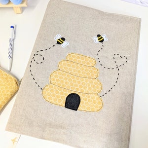 Beehive Folder Cover Sewing Pattern With Applique Bee Pouch (PDF ...