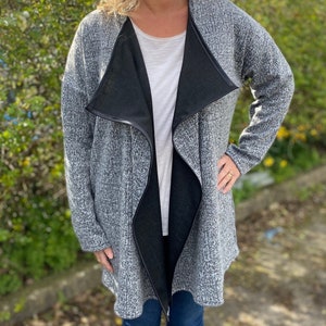 PDF DIGITAL DOWNLOAD Waterfall Cardigan Sewing Pattern- Uk Sizes 10-28 ...