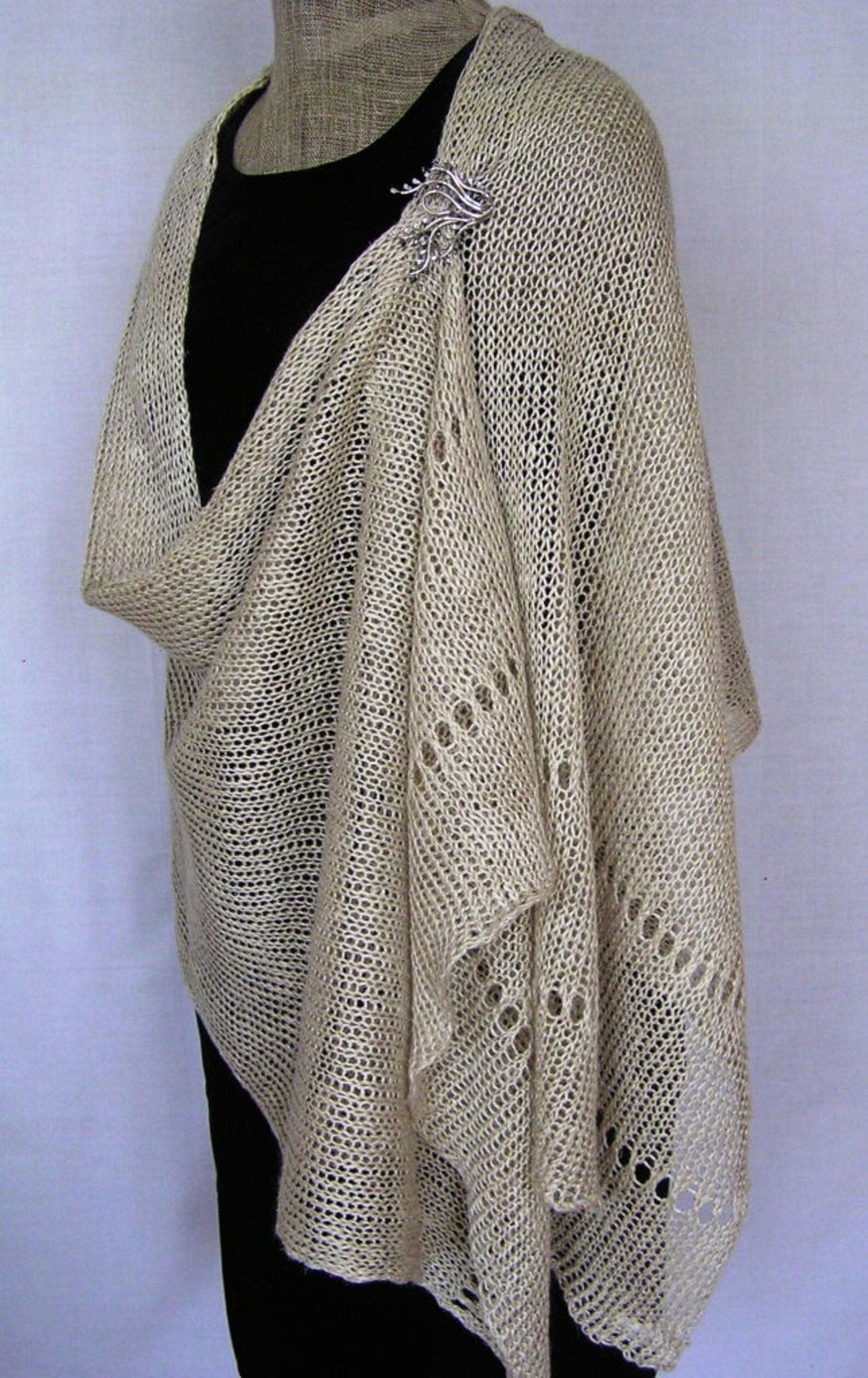 Natural Linen Shawl - Wedding Shawl -pure Linen Wrap Linen Flax Shawl ...