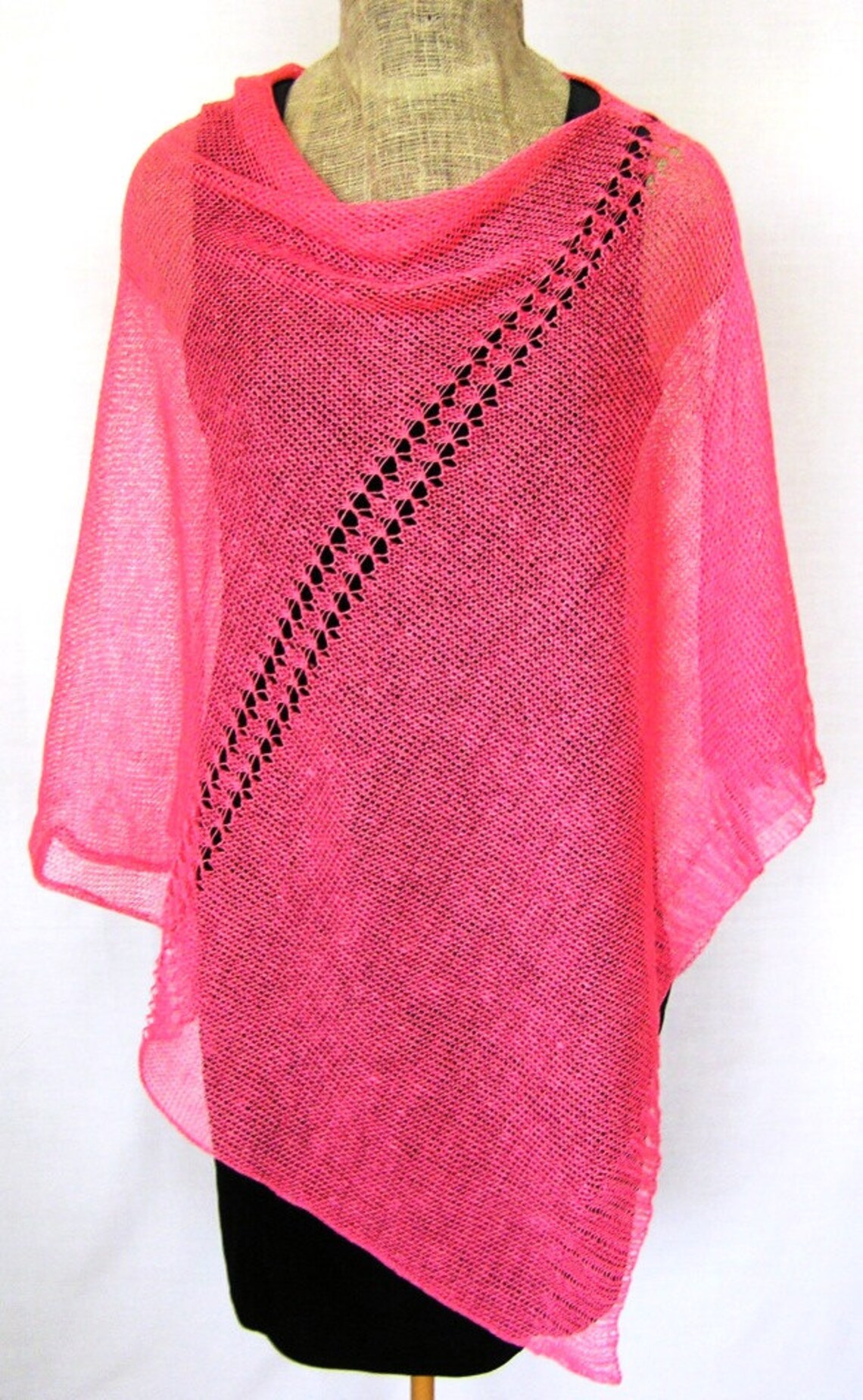 Linen Ponchos Women Pure Linen Poncho Linen Orange Poncho Eco Texture ...