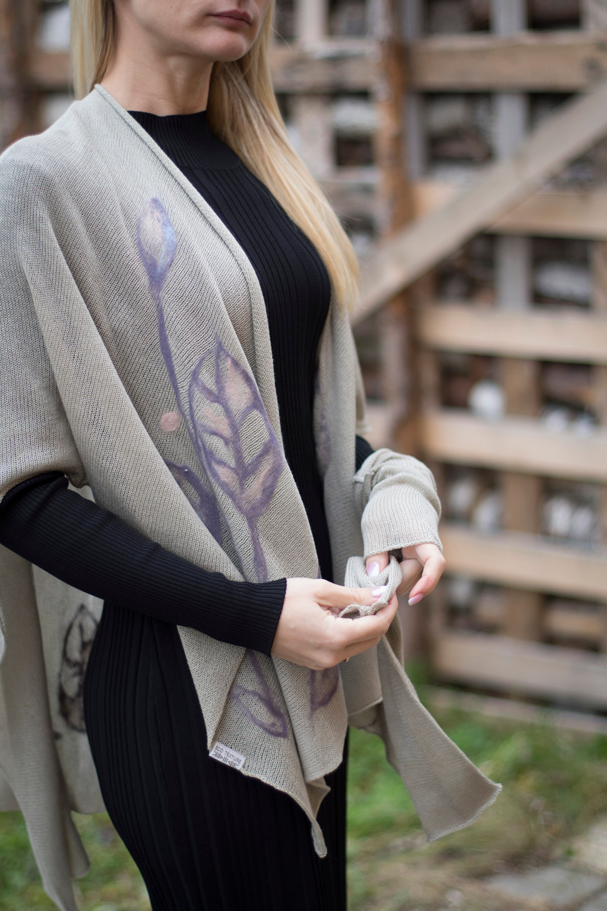 Open Front Poncho Oversize Wool Cotton Capes Knitted Coat - Etsy