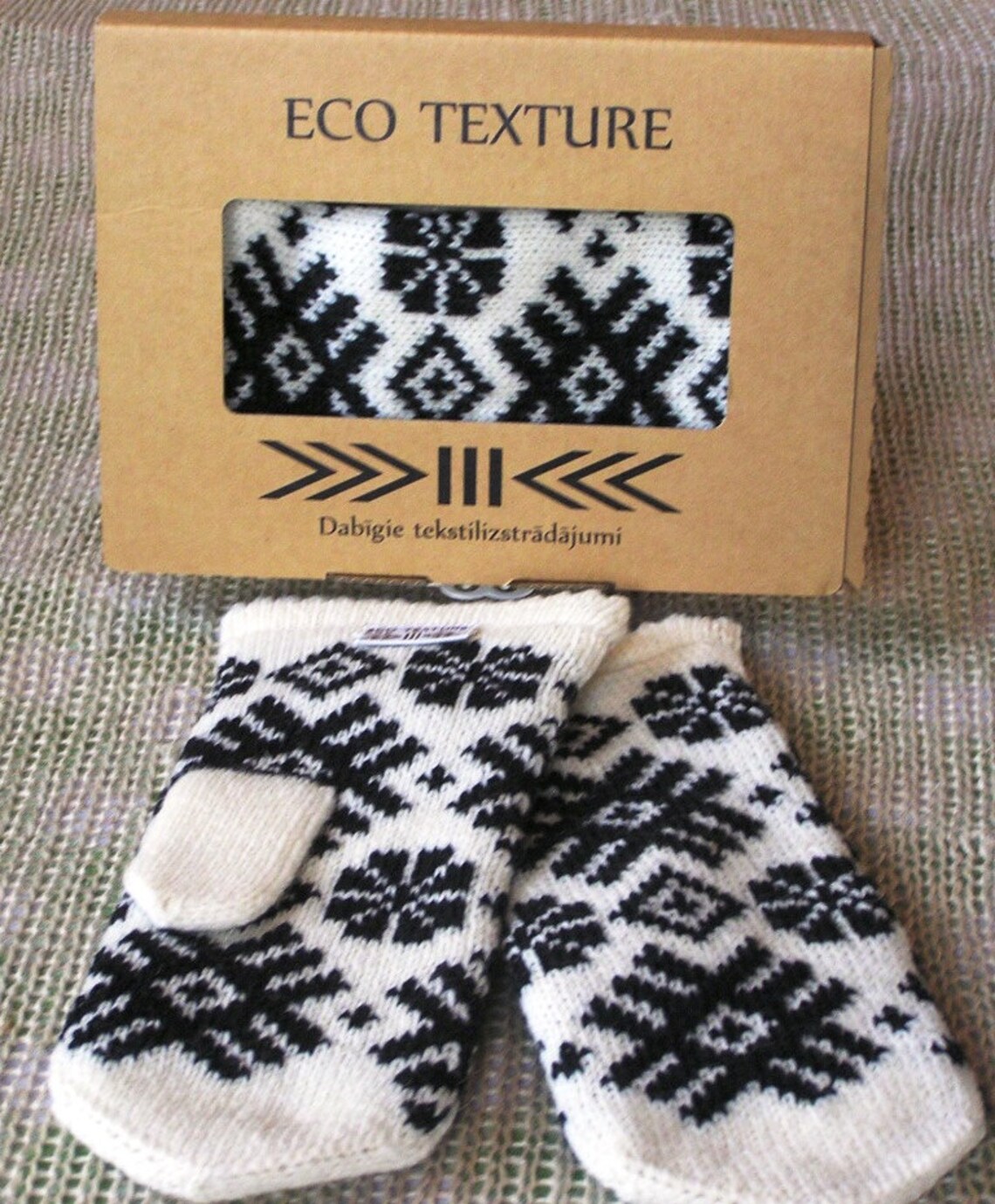 Hand Knitted Wool Mittens.warm Mittens.double Mittens.mittens With ...