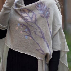 Open Front Poncho Oversize Wool Cotton Capes Knitted Coat Ivory Color ...