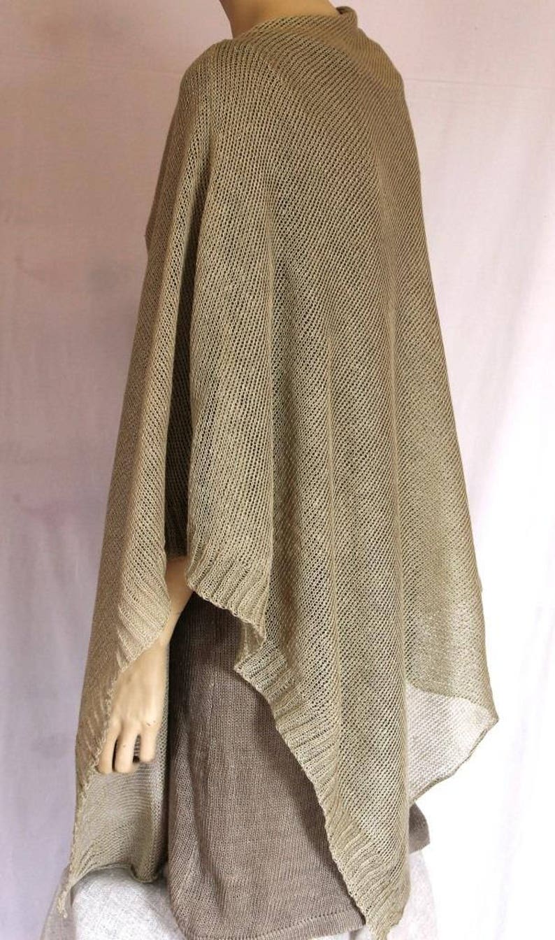 Pure Linen Pancho Cape Grey Wrap Poncho Linen Grey Poncho Linen Cape ...