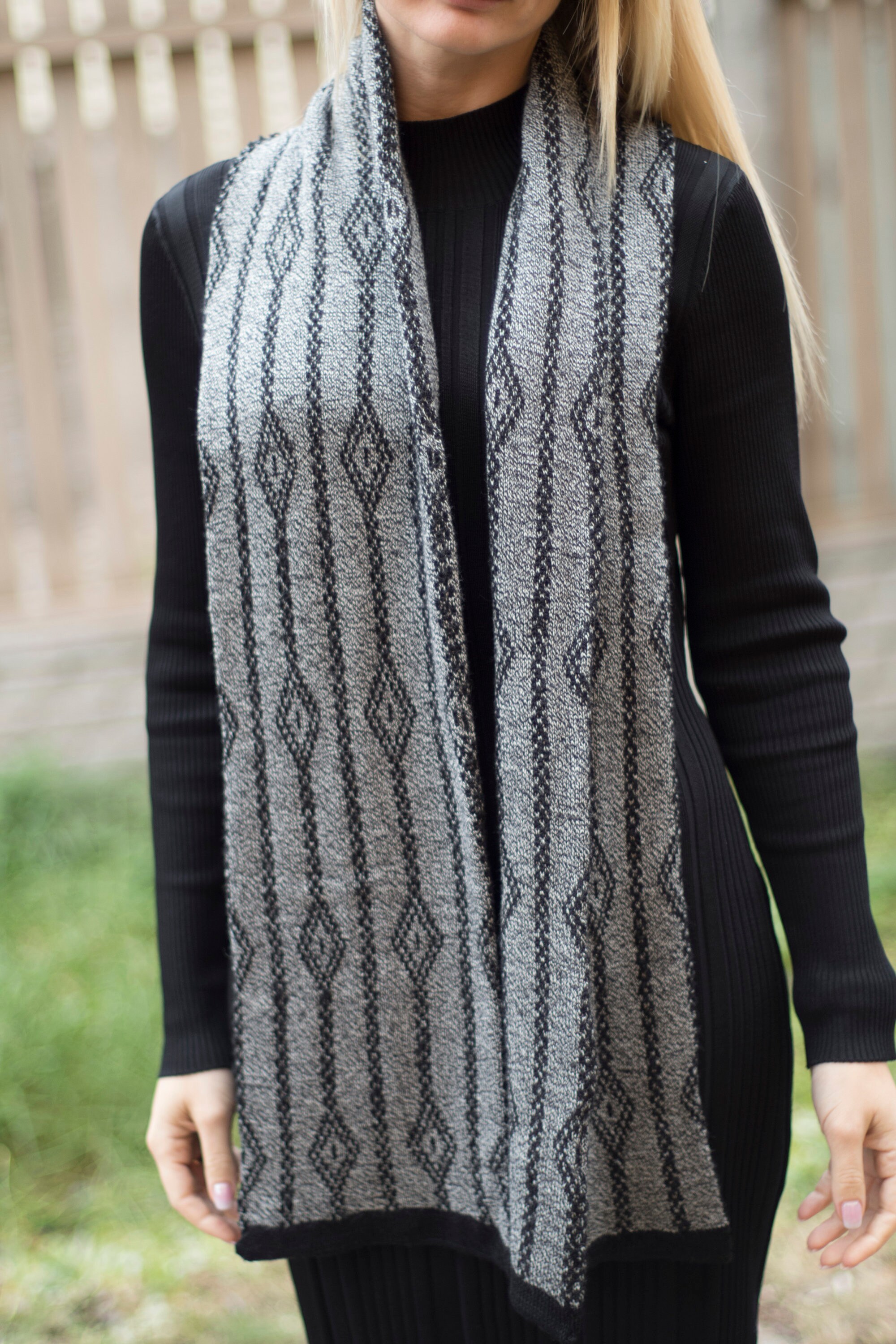 Two Sided Scarf/ Knitted Scarf/ Knitted Scarf for Man/ Wool - Etsy