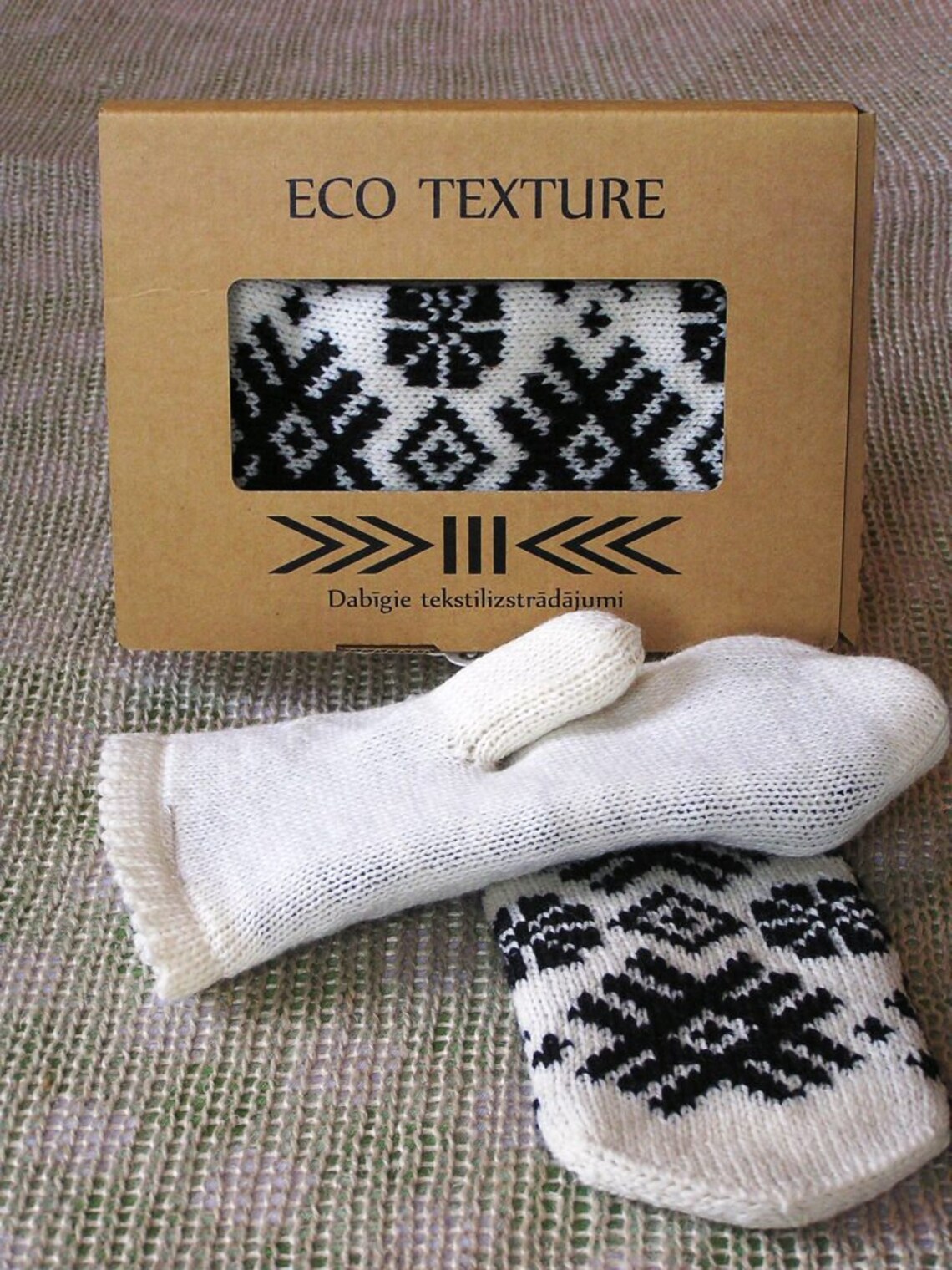 Hand Knitted Wool Mittens.warm Mittens.double Mittens.mittens With ...