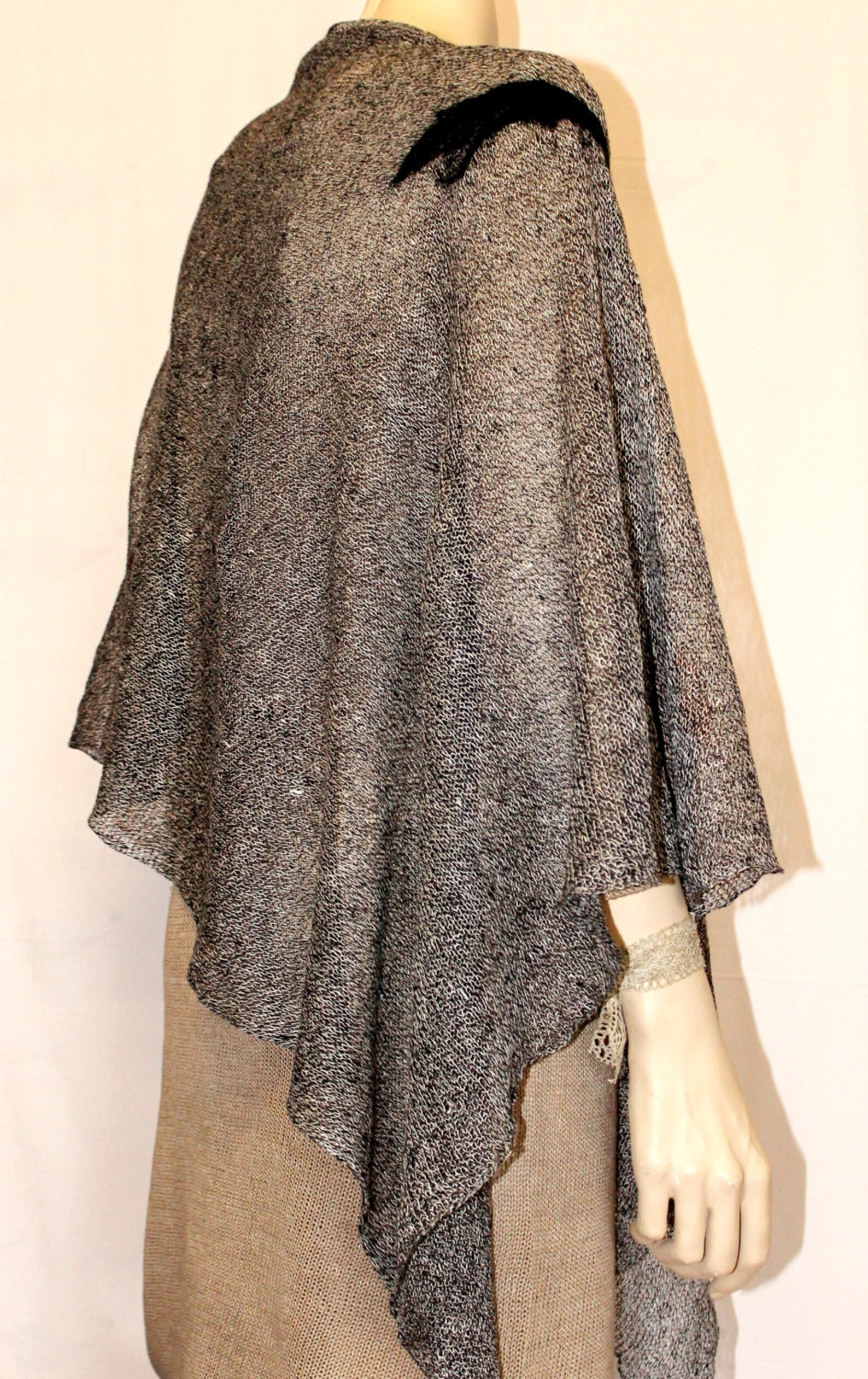 Felted Linen Ponchos Linen Pancho Cape Wrap Poncho Linen Sweater Pancho ...