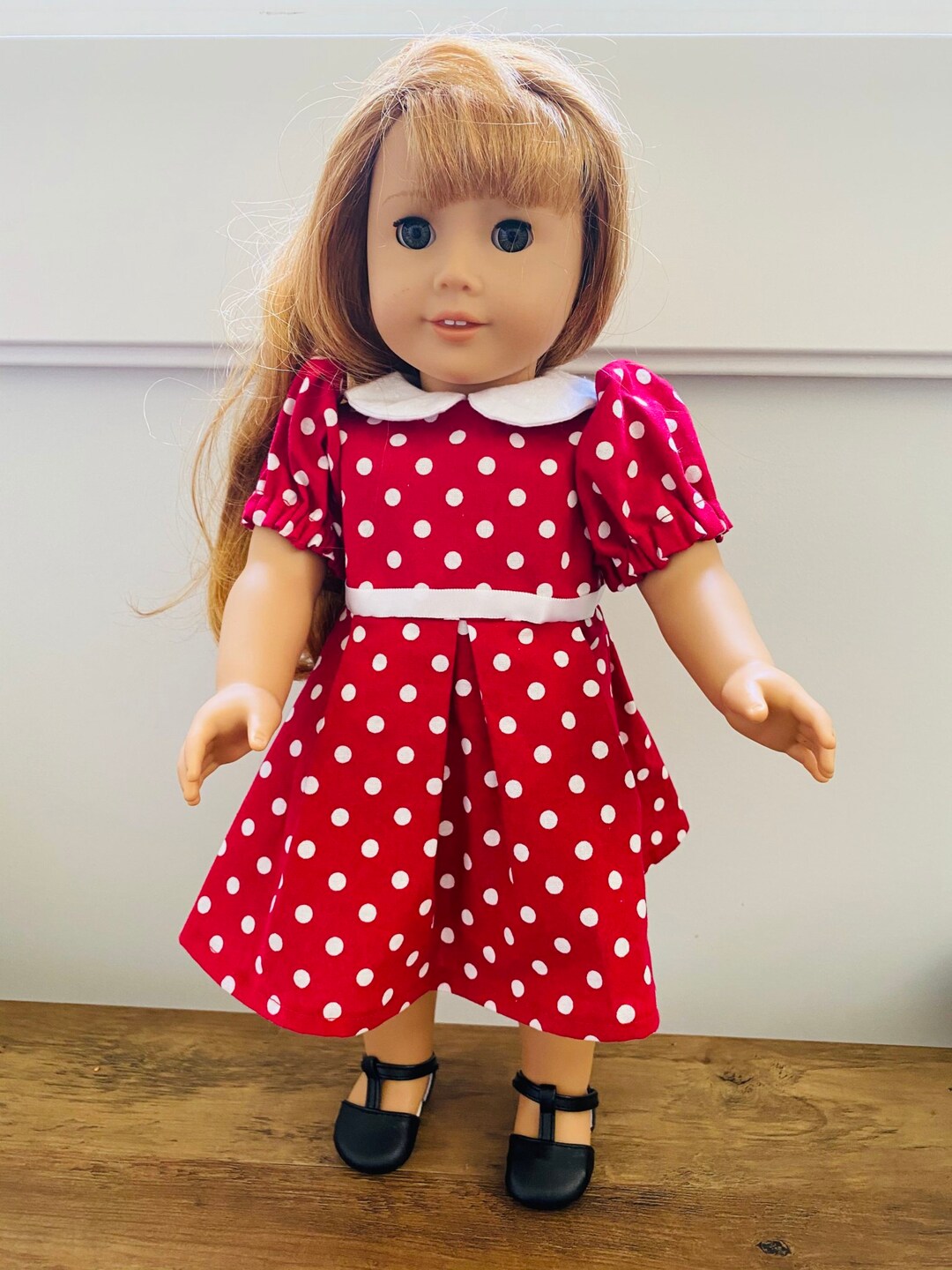 Red and White Polka Dot Doll Dress - Etsy